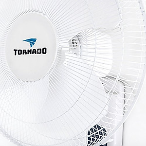 Tornado 2 Pack 16 Inch Oscillating Wall Mount Fan Remote Control Included 3 Speed 2650 CFM 6 FT Cord UL Safety Listed