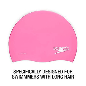 Speedo Unisex-Adult Swim Cap Silicone Long Hair Speedo Black