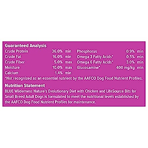 Blue Buffalo Wilderness High Protein, Natural Adult Small Breed Dry Dog Food, Chicken 11-lb