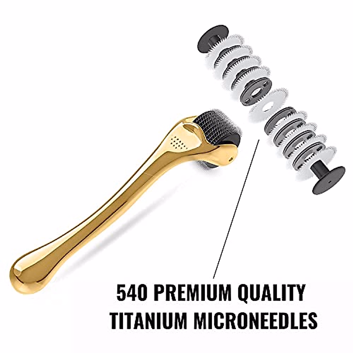 Beard Roller by GLDN Luxury Collection - Ultimate Microneedle Beard Roller for Scalp and Beard Stimulation - Beard and Hair Care Kit for Men