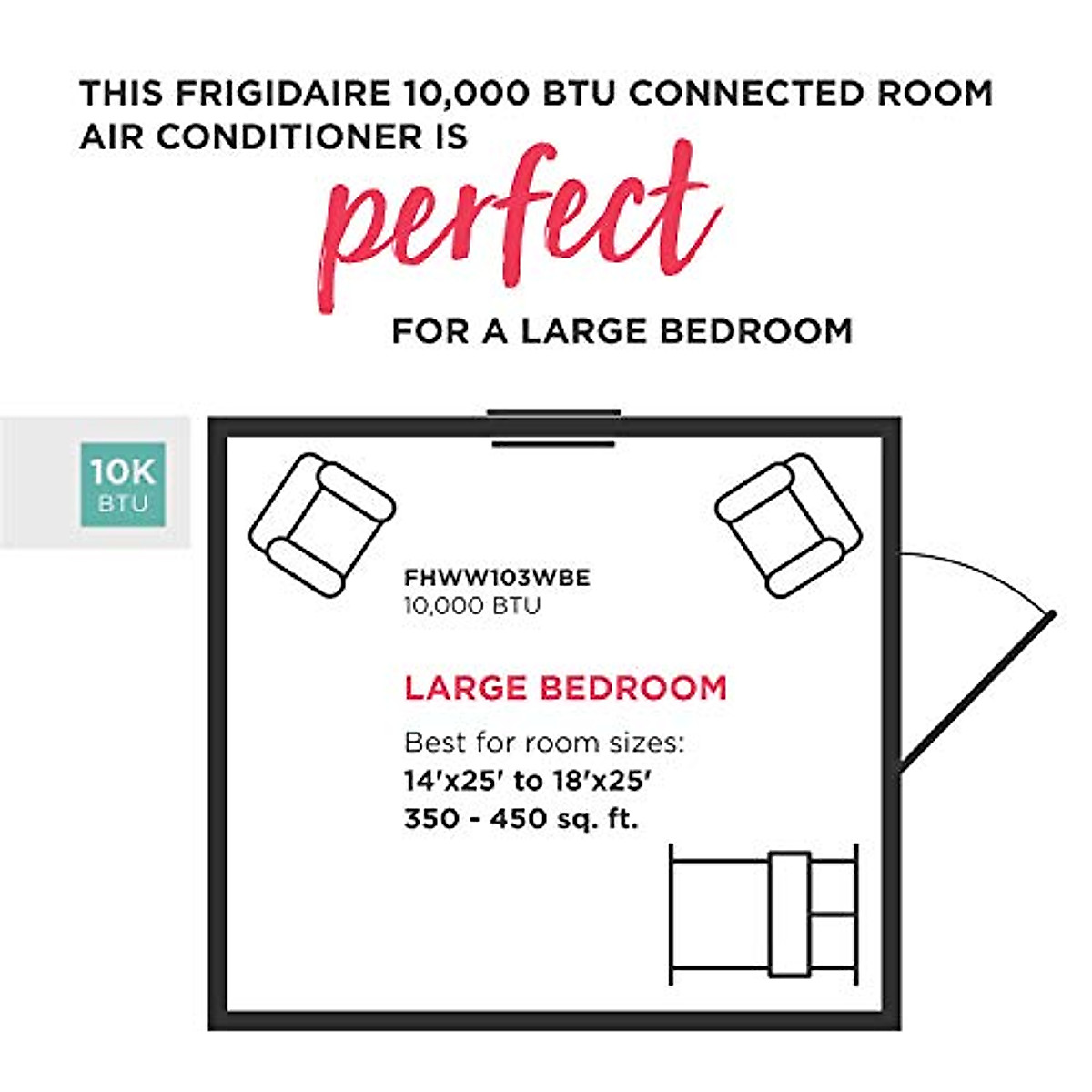 Frigidaire FHWW103WBE Smart Window Air Conditioner with Wi-Fi Control, White