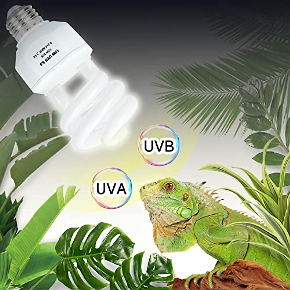 BOEESPAT UVB Reptile Light 10.0, 23W Desert UVA UVB Bulb for Reptiles, Compact Desert Terrarium Lamp, Reptile UVB Light Bulb for Bearded Dragon, Lizard, Tortoise, Snake, Gecko