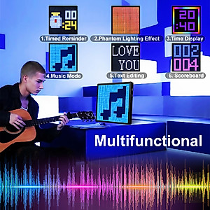 Neonawall LED Pixel Display, Pixel Art with 32 x 32 LED Panel Display APP Control Custom Text Pattern Animation for Gaming Room Decor, Digital Clock, Christmas Gifts