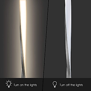 Tangkula Helix LED Floor Lamp for Living Rooms, 48 Inch Modern Tall Bright Contemporary Standing Pole Light with Built-in Foot Switch, for Bedrooms & Offices (Silver)