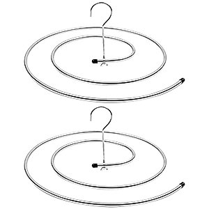 VOSAREA 2Pcs Spiral Shaped Drying Rack Stainless Steel Laundry Stand Hanger Rotatable Space Saving Quilt Blanket Hanger for Bed Sheet Coverlet Scarf Bath Towel Silver