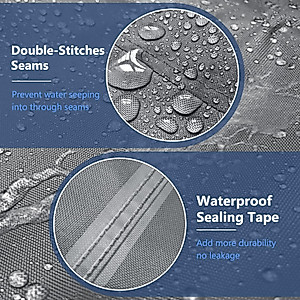 STARTWO Patio Furniture Covers 4 Piece Set, Heavy Duty Waterproof Outdoor Furniture Cover, Windproof Patio Cover for Rattan Wicker Conversation Set, Patio Furniture Set Cover, Grey,Large