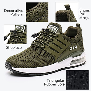 ADCORAN Womens Running Shoes Air Cushion Casual Walking Shoes Tennis Slip On Comfortable Workout Sneakers Green 9