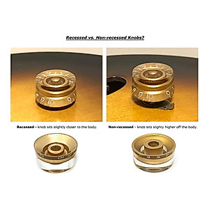 Vintage Forge Black Speed Knobs Compatible with Gibson Les Paul SG Electric Guitar (Set of 4) Fits 24 Fine-Spline USA (Imperial) Split Shaft Pots Recessed RS24US-BLK4