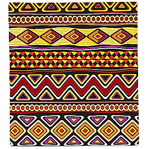 LIGUTARS Fleece Throw Blanket, African Decor Child Blankets for Girls, Geometric Ornate Forms and Antique Shapes, Keep Warm, 40 x 50inches, Suitable for Bed and Sofa, Multi