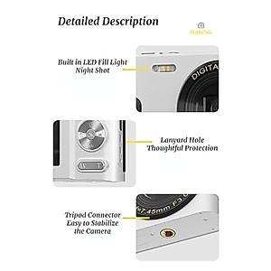 Digital Camera, 1080P 30MP 8X Zoom Photography Digital Camera Built in Fill Light, 2.7 in LCD Screen, Easy to Use Pocket Camera for Recording The Good Moments of Life