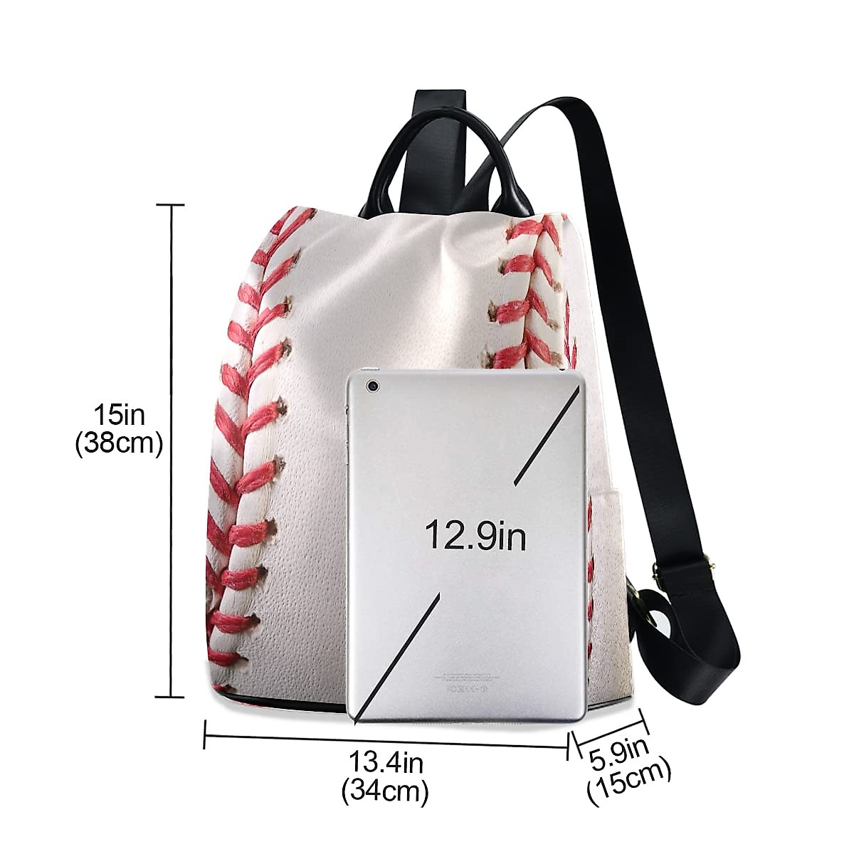 ALAZA Sport Ball Baseball Lovely Women Backpack Anti Theft Back Pack Shoulder Fashion Bag Purse