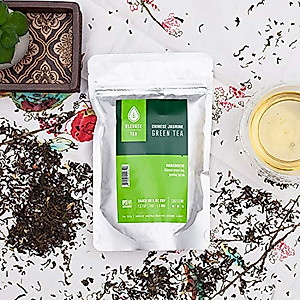 Elevate Tea Chinese Jasmine Tea - Loose Leaf Green Tea, Medium Caffeine, 3 oz Pouch - 30 Cups, Hot & Iced Tea, No Artificials, Unsweetened Jasmine Tea Loose Leaf