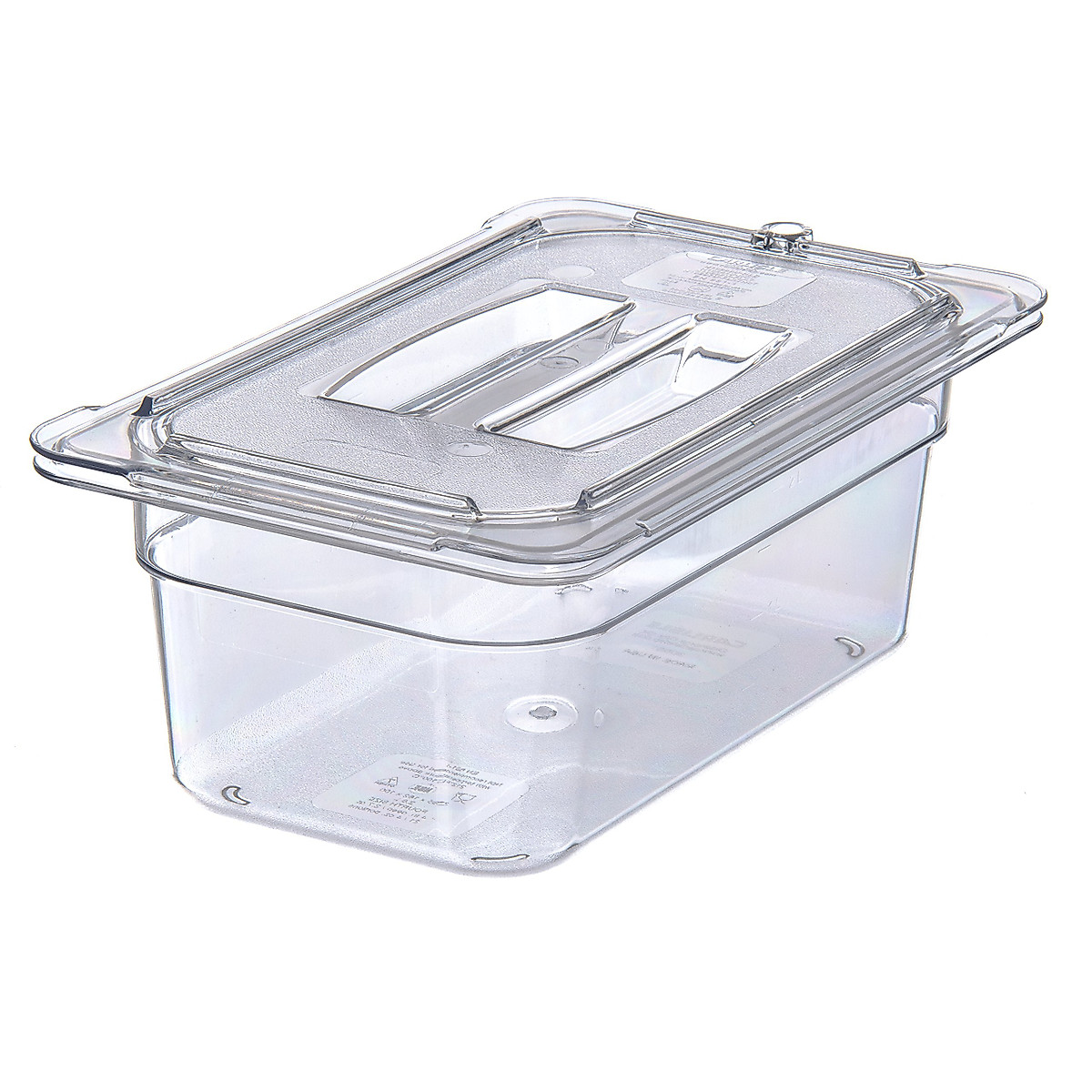 Carlisle FoodService Products CFS 10290U07 Clear 10.38 x 6.38 x 0.88" TopNotch Universal Handled Lid, One-Fourth Size (Case of 6)