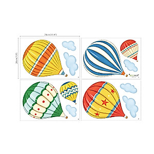 DECOWALL DS-8011 Colourful Hot Air Balloons Kids Wall Stickers Wall Decals Peel and Stick Removable Wall Stickers for Kids Nursery Bedroom Living Room (Small) d?cor