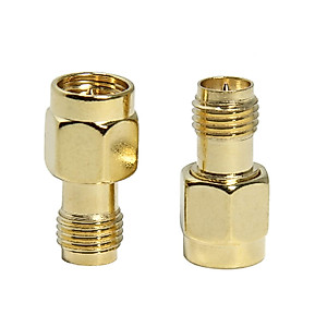 SMA to RP-SMA Adapter, 5 Pack SMA Male Pin to RP-SMA Female Pin Adapter Connector for LTE Router, WiFi Antennas, FPV Drones, Camera