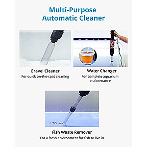 NICREW Automatic Gravel Cleaner, Electric Aquarium Vacuum Cleaner, 2 in 1 Sludge Extractor for Medium and Large Tanks