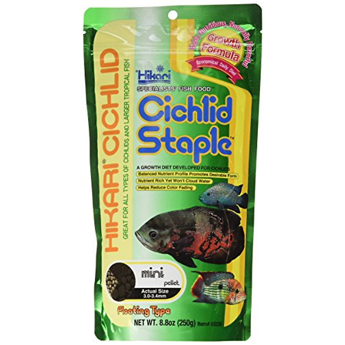 Hikari 8.8-Ounce Cichlid Staple Floating Pellets for Pets, Mini