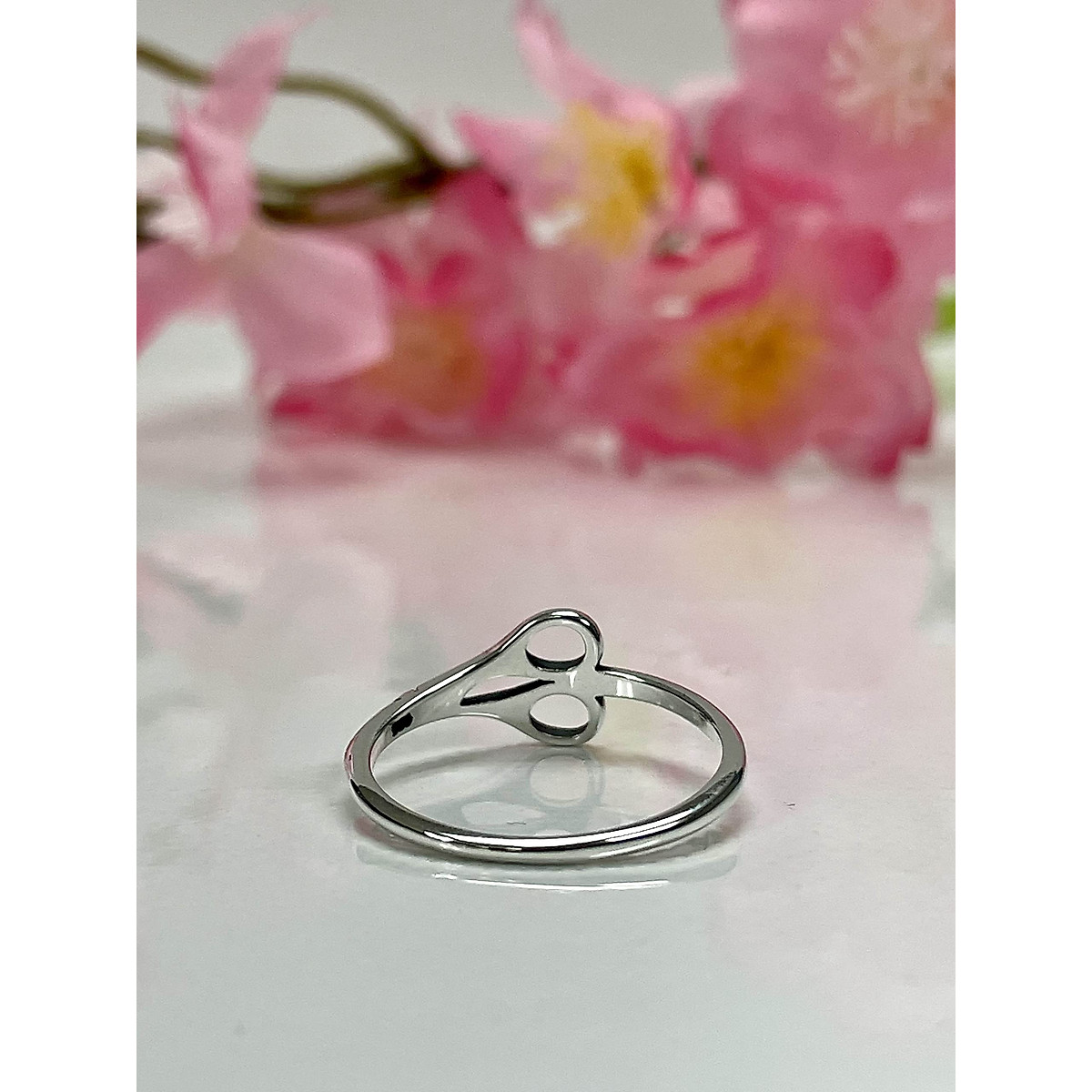 PERFECTJEWELZ Scissors Ring 925 Sterling Silver 8mm Casual Band Size 4