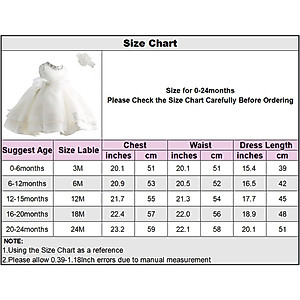 Coozy Baby Girl Dress Christening Baptism Gowns Flower, Ivory, Size 6-12 Months