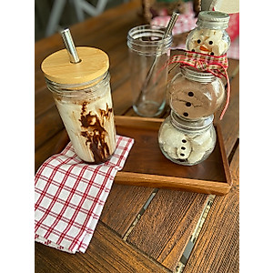 TADN Tumbler Cup Set with Lids and Straws 24oz (Set of 2) Wide Mouth Drinking Glasses Cups - Modern Style - Great for Smoothie, Bubble tea, Fresh Water, Ice Coffee -Reusable