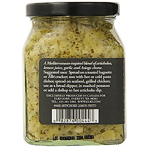 World Market Elki's Gourmet Artichoke Lemon Pesto Sauce - Creamy Spreads for Pasta, Baked Chicken, Fish and Crackers - Made from Fresh and Natural Ingredients - Mediterranean Inspired - 10 Ounce