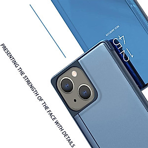 OOPKINS Case for iPhone 15 Pro case Luxury Bookstyle Clear View Window Electroplate Plating Kickstand Scratchproof Full Body Protective Flip Folio Slim Cover for iPhone 15 Pro PU Mirror Silver MX
