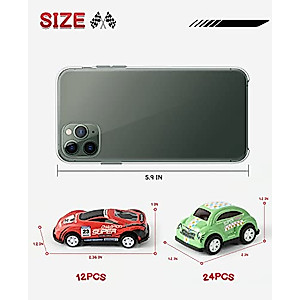 MONKLE 36 Pack Pull Back Cars, Friction Mini Toy Cars Fun Bulk Race Car Set for Kid Ages 3 4 5 6 Years Old, Boys and Girls Christmas Birthday Party Gifts, and Treasure Box Toys for Classroom