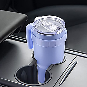 VALESKA 40oz Tumbler with Handle and Straw, Stainless Steel Insulated Vacuum Double Wall Coffee Travel Mug, Insulated Tumbler Cups, Keep Hot and Cold, Dishwasher Safe, Leak Proof, BPA Free - Purple