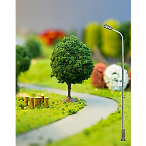 QWORK Model Railway Train Lamp Post, 20 Pcs 3V HO OO Scale LEDs Dual Heads Gauge Model Train Layout Landscape, Pathway Light Railway Train Micro Landscape Accessories