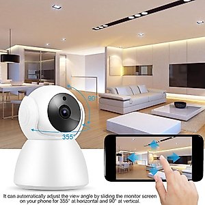 Tosuny WiFi IP Babycam 1080P Video Baby Monitor Wireless 2-Way Intercom Baby Care Monitor Indoor PTZ Home Security Camera, Support PIR Motion Detection/Loop Recording (US)