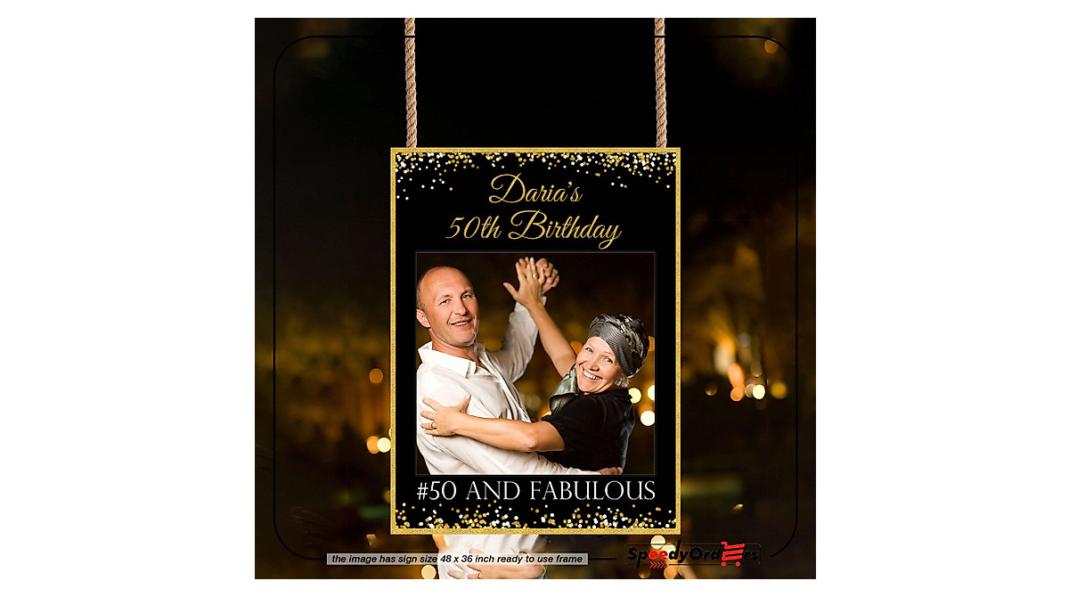 Fifty & Fabulous Photo Booth Frame for 50th Birthdays
