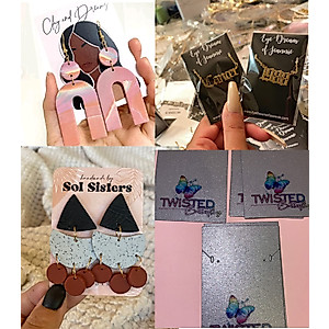 Custom Earring or Necklace Hanging Cards,Personalized Business Name,Logo for Jewelry Packing,Pack 100