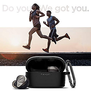 Spigen Rugged Armor Designed for Jabra Elite 75t Case - Matte Black