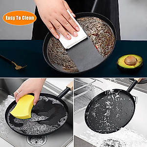 bodkar Frying Pan Skillet 8-inch Flat Griddle Pan, Lightweight Grill Pan with Wooden Handle for Camping Indoor Outdoor Cooking