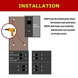 Generator Interlock Kit Compatible with General Electric Vertical Main 150 or 200 amp Break. 2 1/2 to 3 1/2 inches Spacing Between Main and Branch Breaker, Professional and Interlock Kit