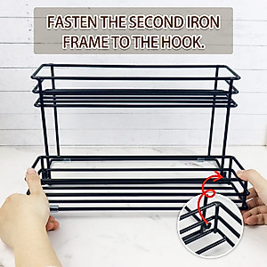 8 Bottle Coffee Syrup Organizer Rack, 2 Tier Coffee Syrup Bottle Stand Holder for Coffee Bar, Premium Wine Bottle Rack, Countertop Freestanding Tabletop Liquor Wine Rack for Dressings Cocktail(Black)