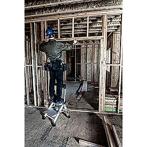 Little Giant Ladders, Jumbo Step, 2-Step, 2 foot, Step Stool, Aluminum, Type 1AA, 375 lbs weight rating, (11902), Silver