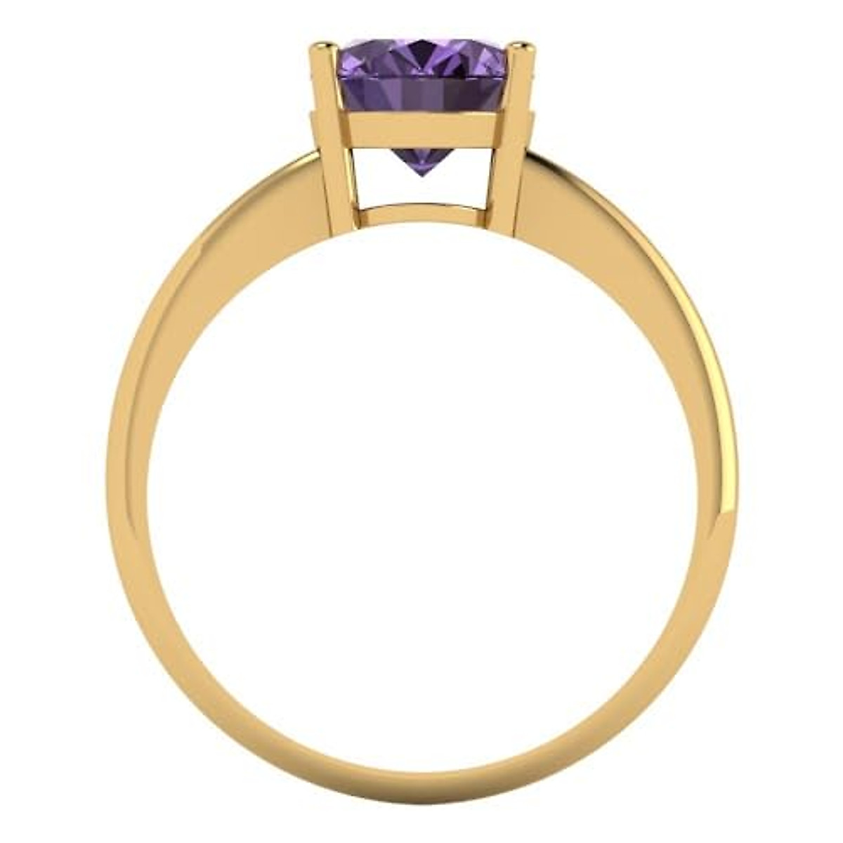 Clara Pucci 2.0 ct Oval Cut Solitaire Simulated Alexandrite Engagement Wedding Bridal Promise Anniversary Ring 18K Yellow Gold Size 5.5