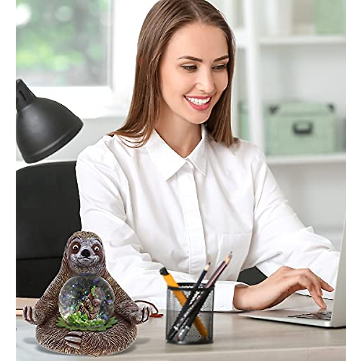 CoTa Global Sloth Snow Globe Decor - Beautiful Pink Sparkle Snow Sloth Figure Decor, Unique Snow Globes for Kids and Adults, Collectible Glitter Globes Ornament for Home, Birthday, Christmas - 45mm