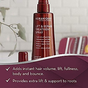 Keranique 60 Day Lift & Repair Kit | Shampoo, Conditioner, and Lift & Repair Treatment Spray | Keratin Amino Complex | Seals Split Ends | Free of Sulfates, Dyes and Parabens