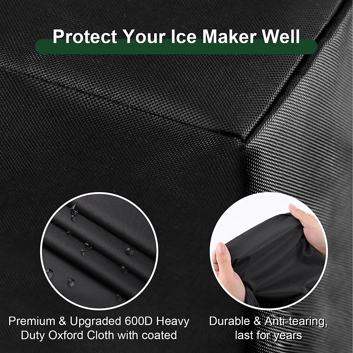 FlexiDapt Coffee Maker Cover, Universal Waterproof and Dustproof Shield for Countertop Appliances in Home, Garage and Office, Black