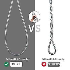 Jasya Shower Hose,Explosion Proof Anti Winding Silicone Showerhead Hose, Used In Showerheads Spray Bidet Bathing Toilet Cleaning Pet Flexible Shower hose replacement (Silvery-PVC, 59 In)