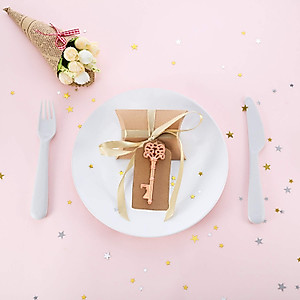 Amajoy 30PCS Skeleton Key Bottle Opener with Escort Tag Card and Twine Favor Bag for Wedding Favors Baby Shower Return Gifts for Guests Party Favors (Rose Glod)