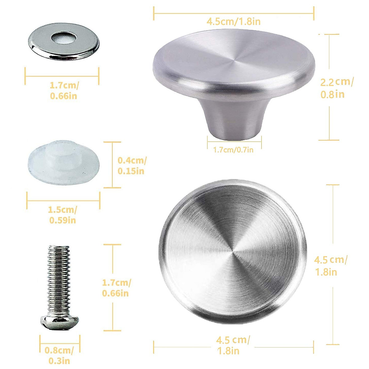 Especo Dutch Oven knob Handle Stainless Steel Replacement Handle for Many Kinds of lids with 6mm mounting Holes, for STAUB,Tramontina,Cuisinart, Le Creuset, Lodge, and Other Heavy Dutch Oven
