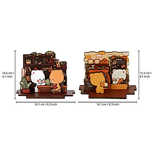 Milkmochabear Cozy Bakery Wooden Standee Authentic Merchandise (6.3" x 3.9" Inches) Cute Adorable for Home Office Décor Gifts Decoration Decorative Shelves