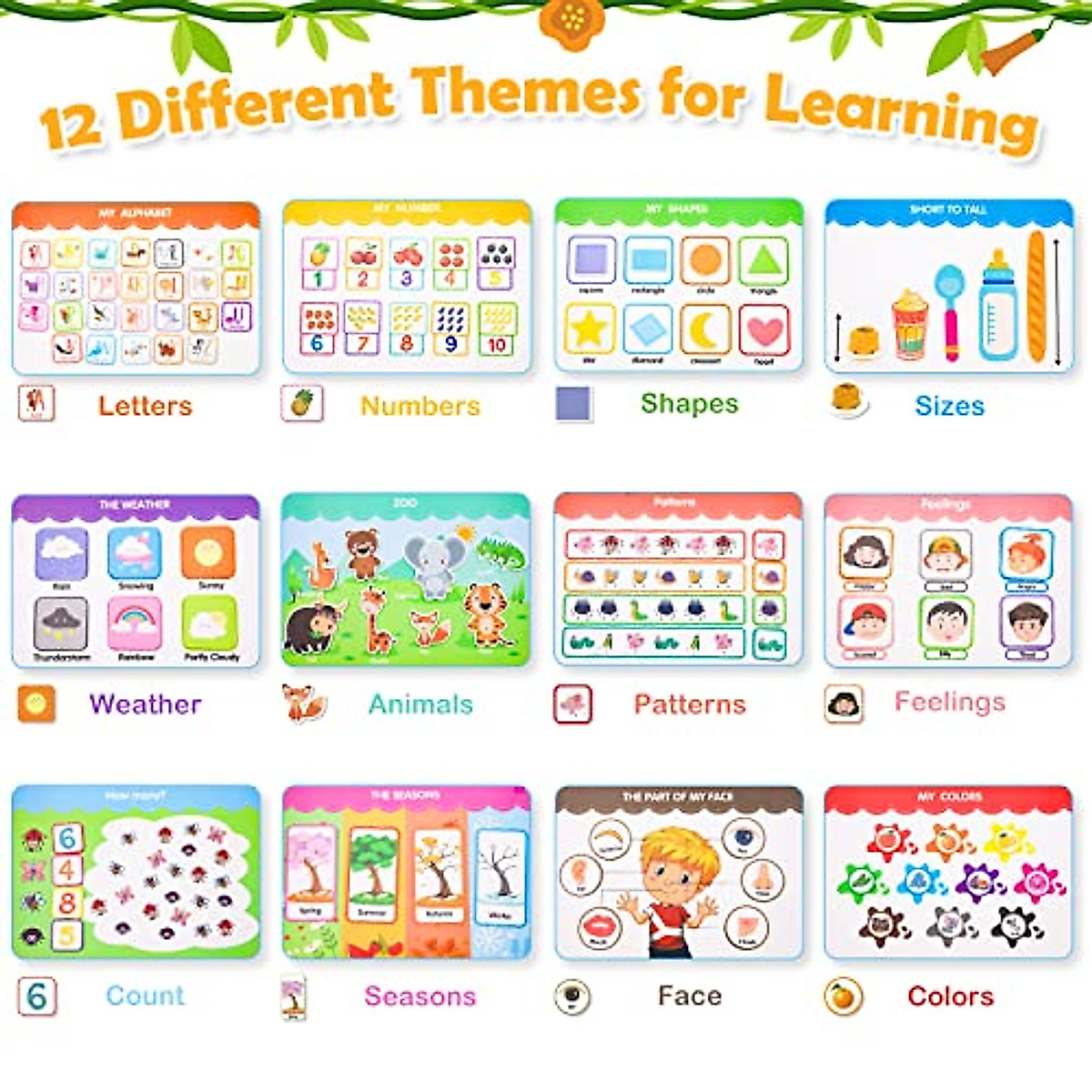 Foayex Montessori Toys for Toddlers Learning - Educational Toddler Books Activities, Preschool Learning Toys Activity Book, Autism Toddler Toys Kids Book Birthday Gifts for 3 4 5 Year Old Boys & Girls