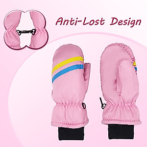 UTTPLL Toddler Mittens Infant Baby Winter Gloves Lined Fleece Warm Waterproof Ski Snow Gloves for Baby Girls Boys Black 2-3T