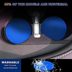 Frienda 28 Pcs Car Accessories: 20 Pcs Air Conditioner Decoration Strip, 4 Non-Slip Silicone Cup Coasters, 4 Car Tire Valve Stem Caps (Blue)