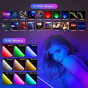 RGB Led Video Light Stick Wand with Stand, QEUOOIY 360° Full Color 2500-9500K Portable Studio Photography Lighting, 5000mAh Rechargeable Battery & Magnet with 27"-78.7" Tripod for Vlog