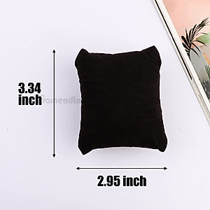 Framendino, 20 Pack Small Black Watch Pillow Velvet Bracelet Jewelry Displays Bangle Cushions Stand for Boxs
